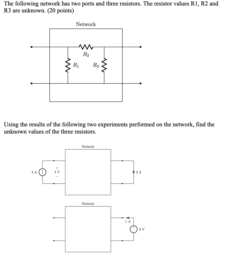 Solved The following network has two ports and three | Chegg.com