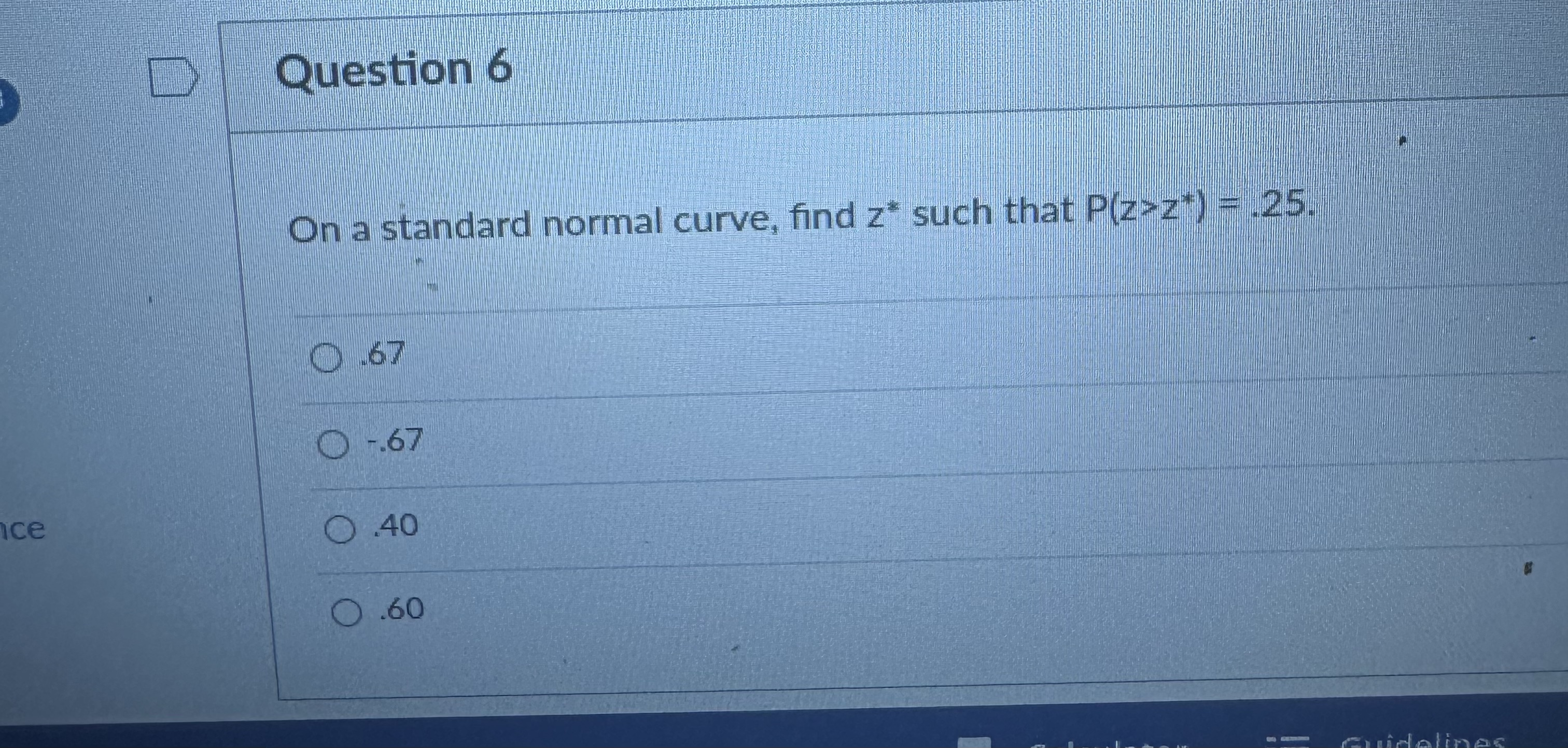 Solved On a standard normal curve, find z∗ such that | Chegg.com
