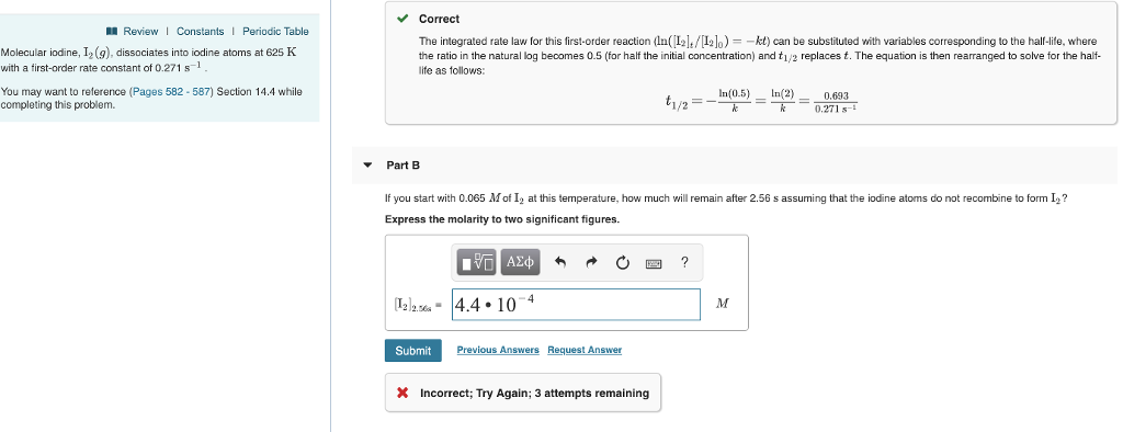 Solved Correct 閰Review 1 Constants l Periodic Table | Chegg.com