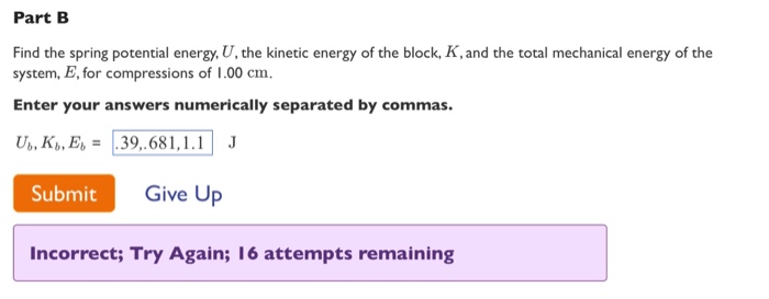 Solved Problem 8.28 A 1.70 kg block slides with a speed of | Chegg.com