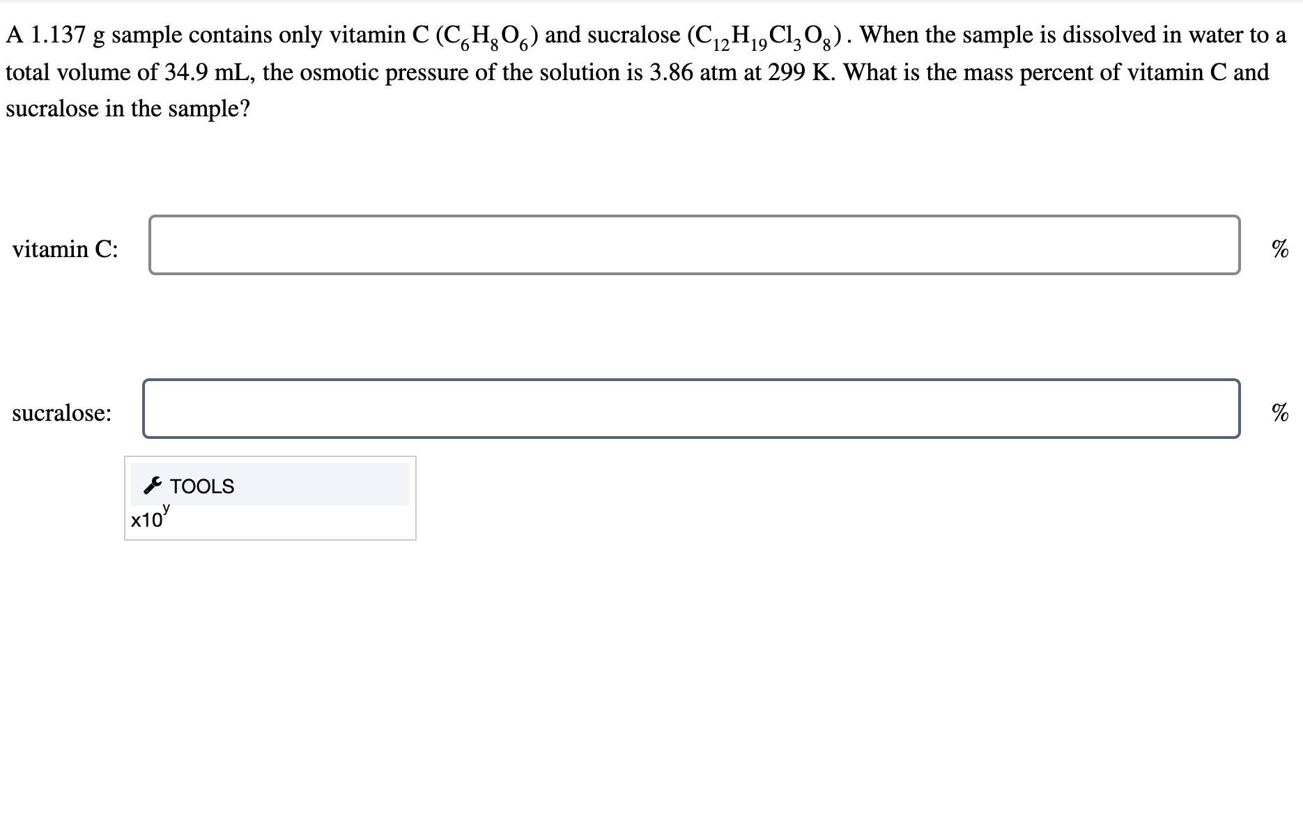 Solved A 1.137g ﻿sample contains only vitamin C(C6H8O6) ﻿and | Chegg.com