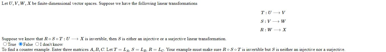 Solved Let U, V, W, X be finite-dimensional vector spaces. | Chegg.com
