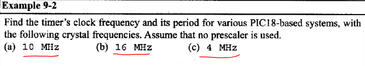 Solved Find the timer's clock frequency and its period for | Chegg.com