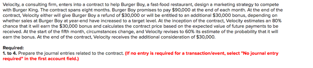 Solved Velocity, a consulting firm, enters into a contract | Chegg.com