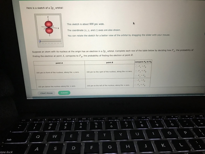 Solved Here is a sketch of a 2p, orbital: This sketch is | Chegg.com