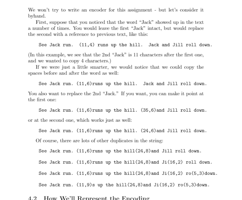 Solved 4.1 How it Works In the DEFLATE format, data is made | Chegg.com