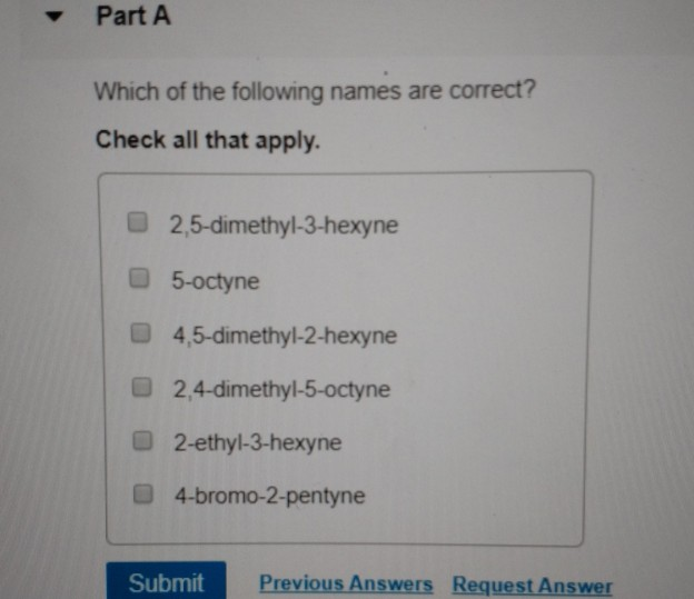 Solved Part A Which of the following names are correct? | Chegg.com