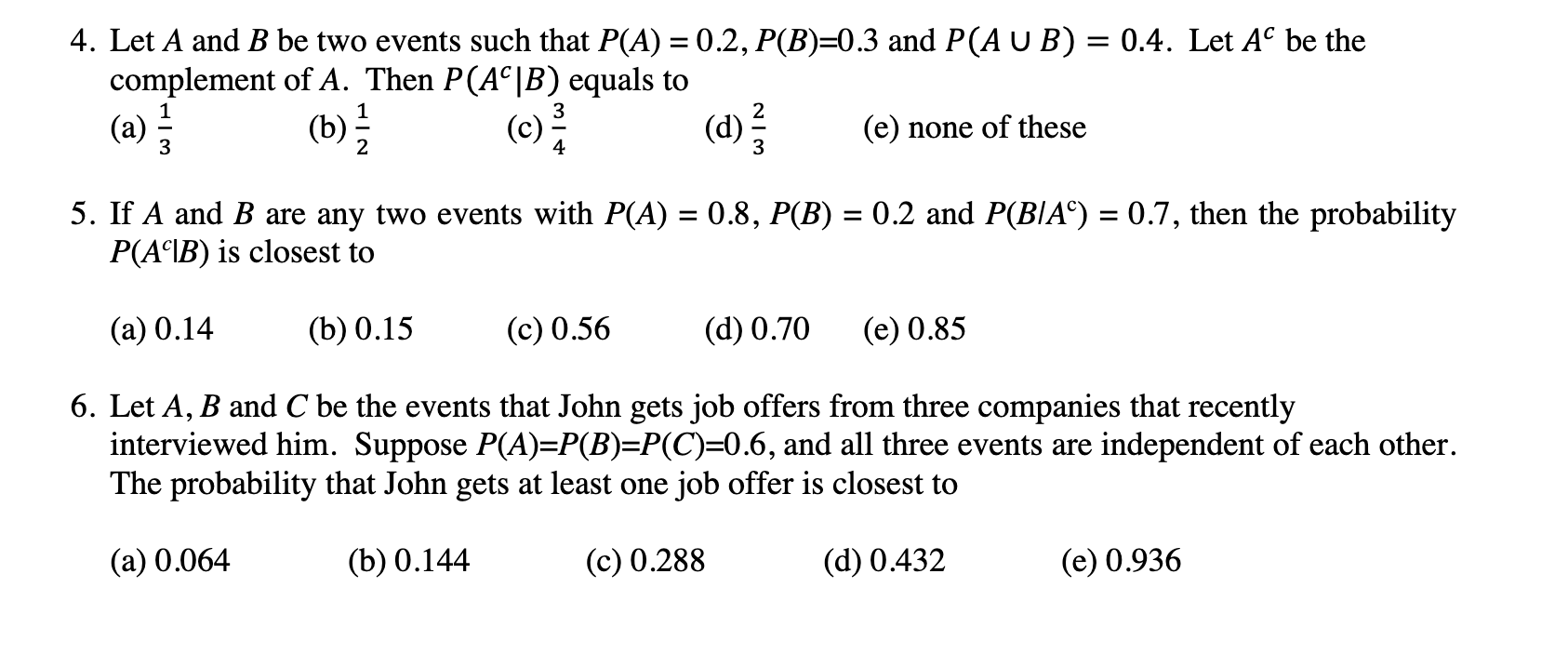 Solved 4. Let A and B be two events such that | Chegg.com