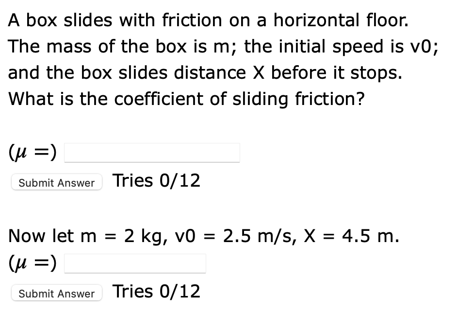 Solved A box slides with friction on a horizontal floor. The | Chegg.com