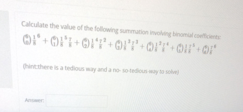Solved Calculate the value of the following summation | Chegg.com