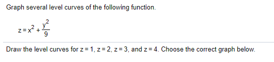 Solved Graph several level curves of the following function. | Chegg.com