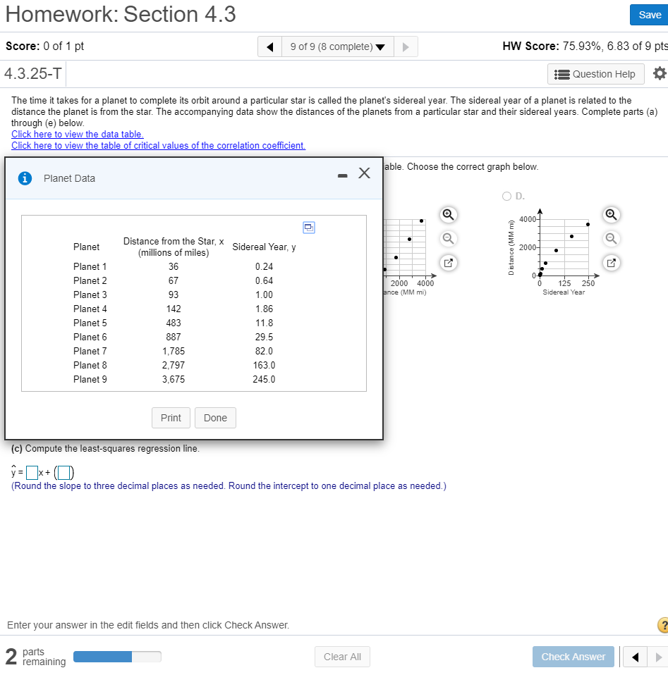 Solved Homework Section 4 3 Save Score 0 Of 1 Pt 9 Of 9 8