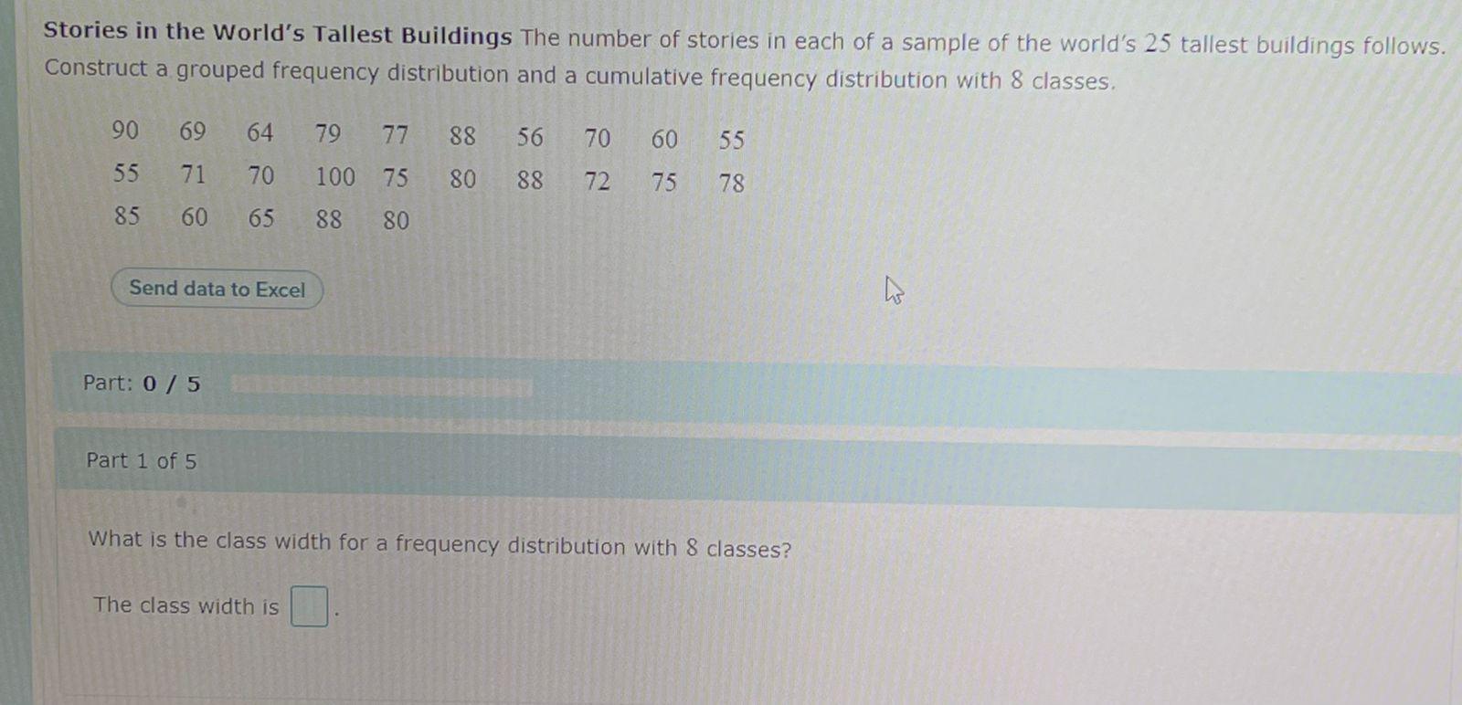 Solved Stories in the World's Tallest Buildings The number | Chegg.com