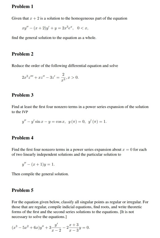 Solved Problem1 Given that 2 is a solution to the | Chegg.com