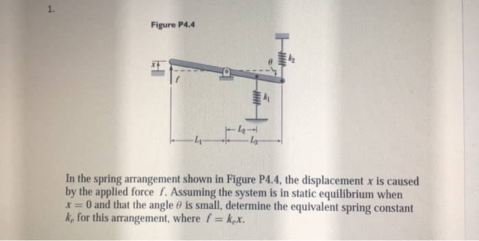 Solved 1. Figure P4.4 In the spring arrangement shown in | Chegg.com
