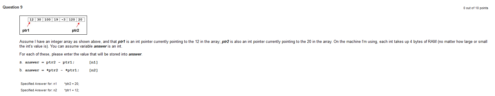 Solved Question 9 0 out of 10 points 12 30 100 19 -3 120 20 | Chegg.com