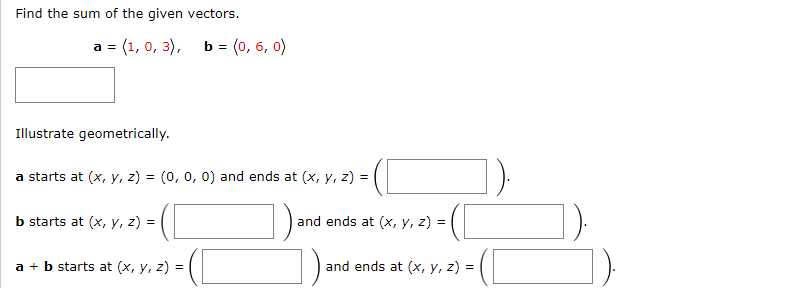 Solved Find the sum of the given vectors. | Chegg.com