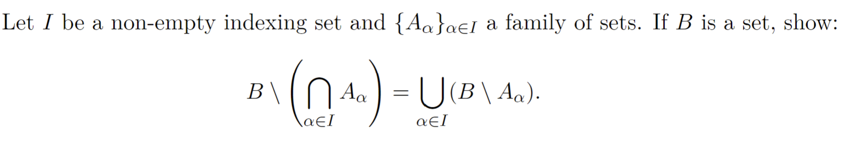 Solved Let I be a non-empty indexing set and {Aa}aeI a | Chegg.com
