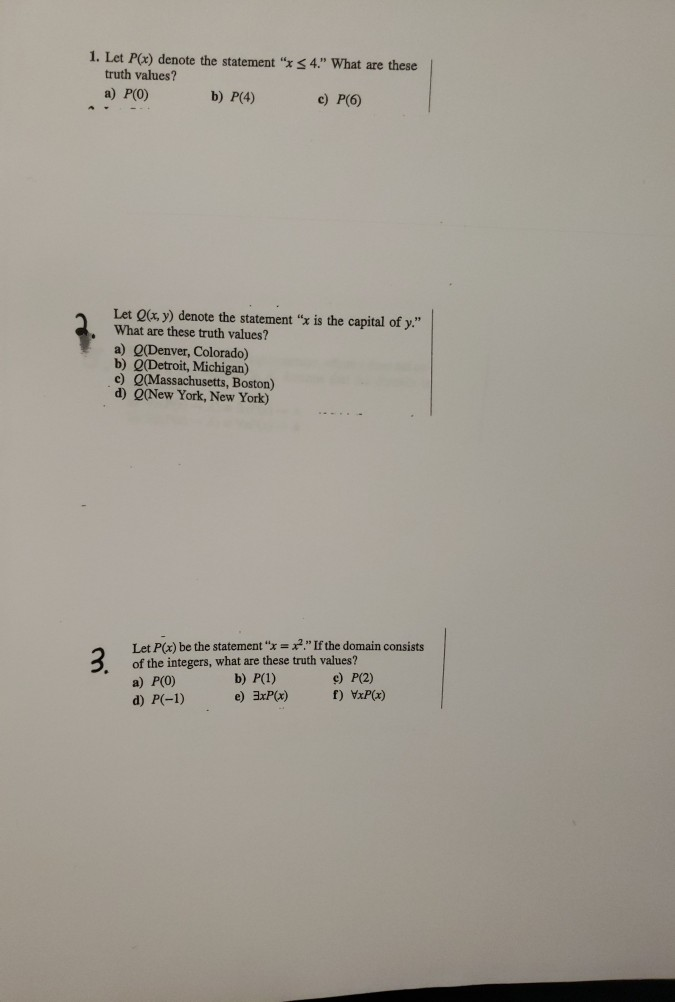 Solved 1. Let P(x) denote the statement Solved 1. Let P(x) denote the statement
