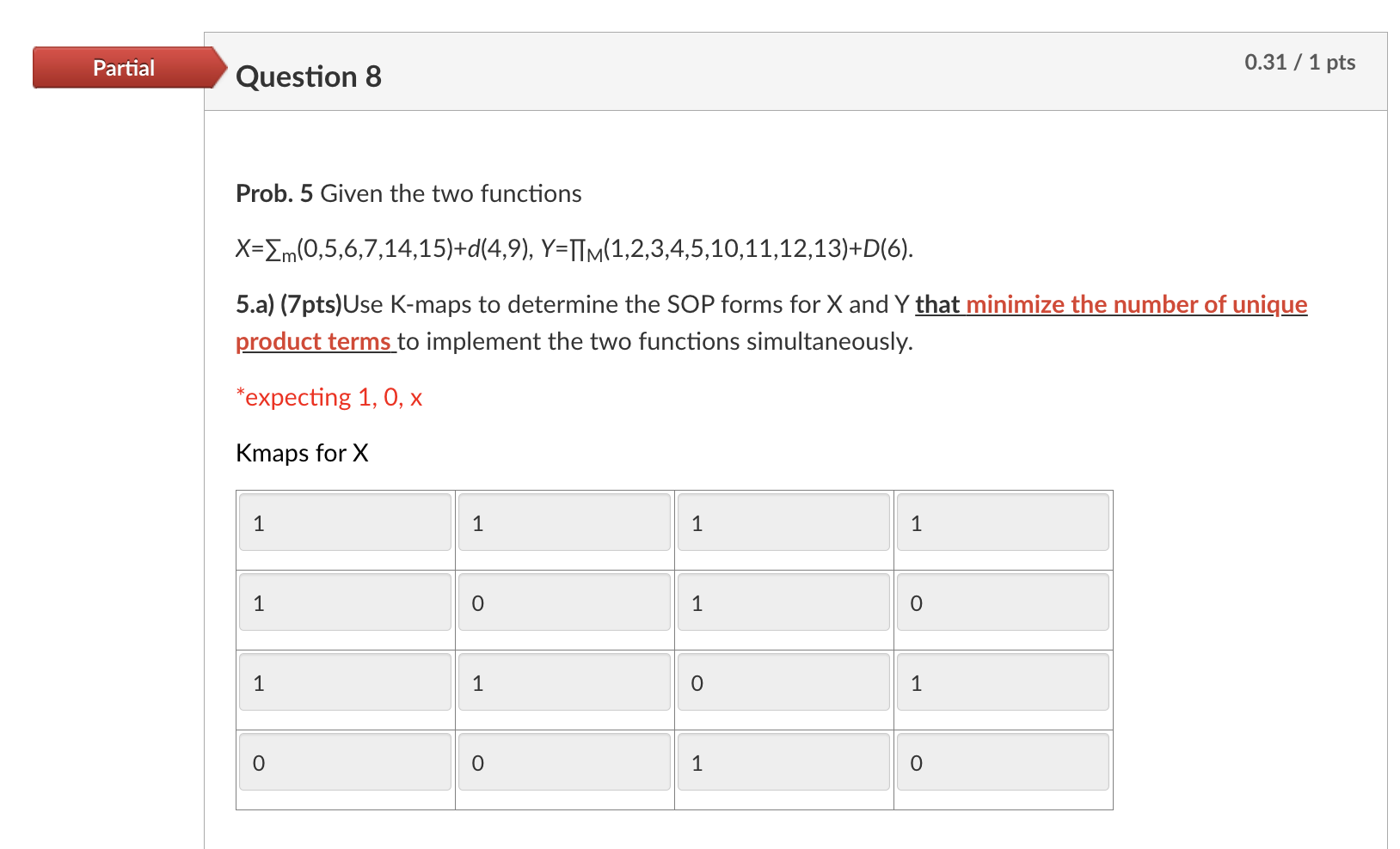 Solved SOP answer box formatting: * expecting variables in | Chegg.com
