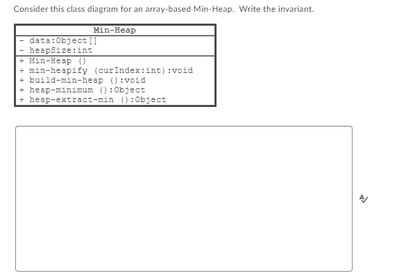 Consider this class diagram for an array-based | Chegg.com