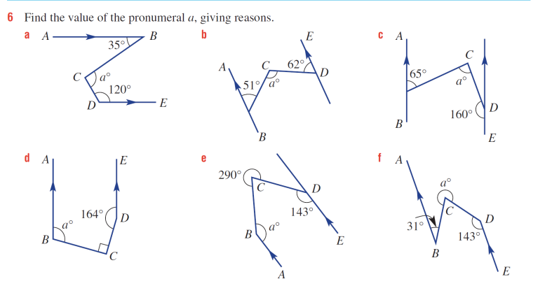 Solved 6 Find the value of the pronumeral a, giving reasons. | Chegg.com