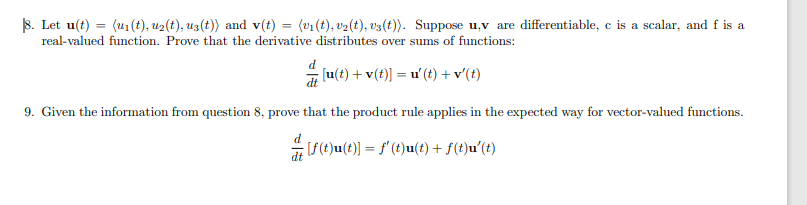 Solved 8. Let u(t) = u1(t), u2(t), u3(t) and v(t) = | Chegg.com