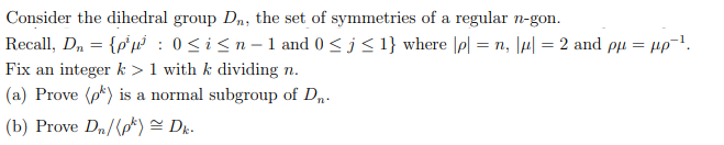 Solved Consider the dihedral group Dn, the set of symmetries | Chegg.com