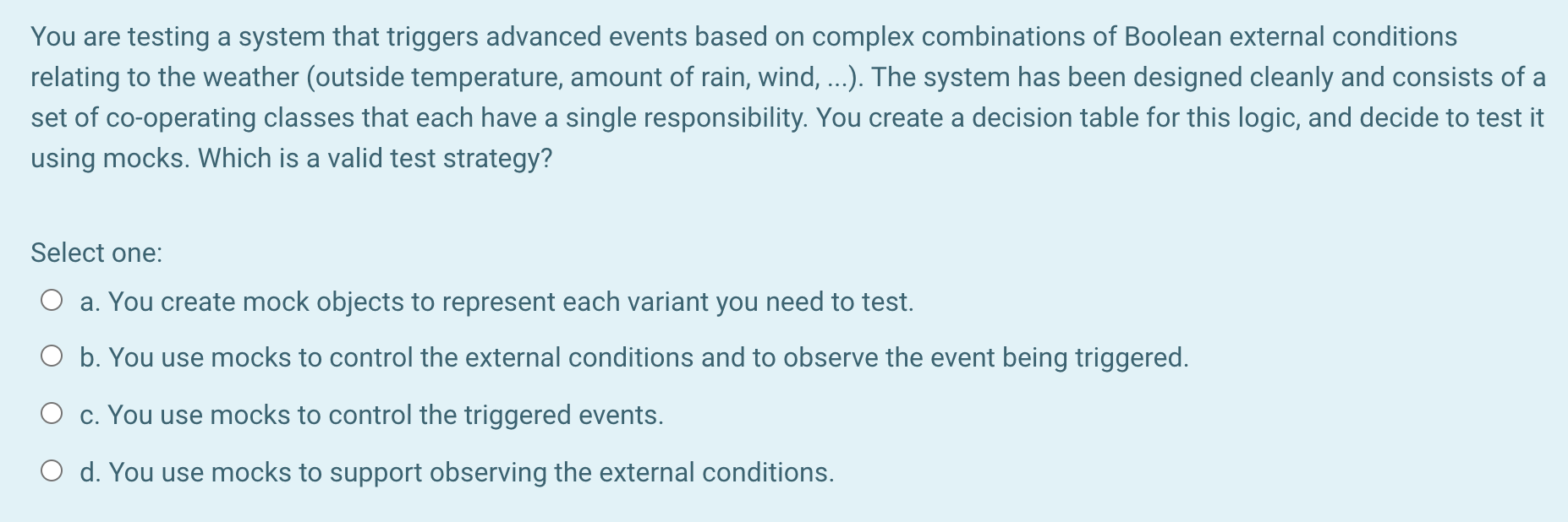 Solved Which Of The Following Unit Testing Scenarios Is A 