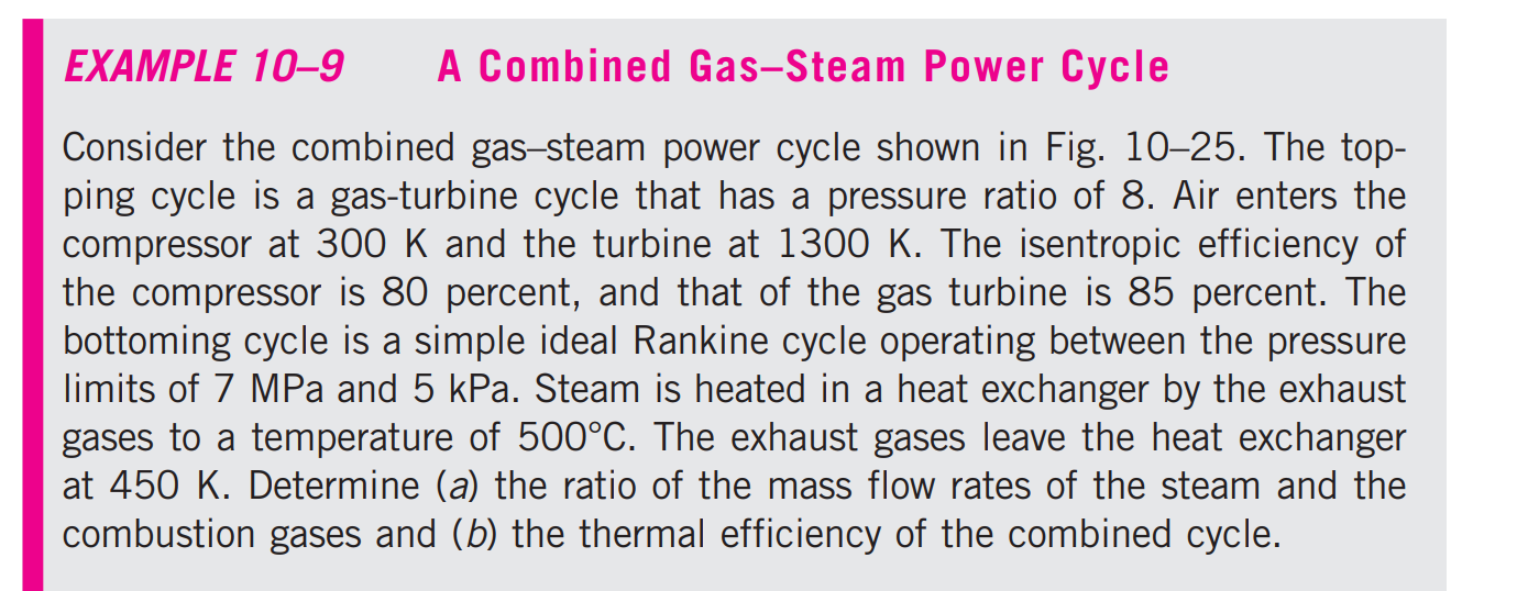 Solved Consider the combined gas-steam power cycle shown in | Chegg.com