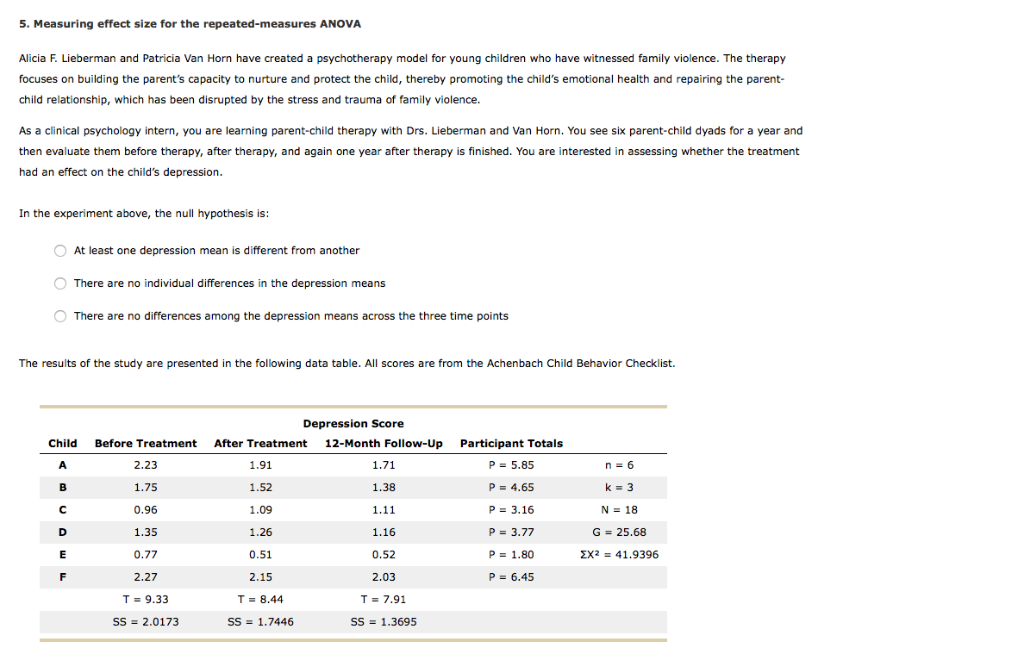 Solved The three treatment evaluations define three | Chegg.com