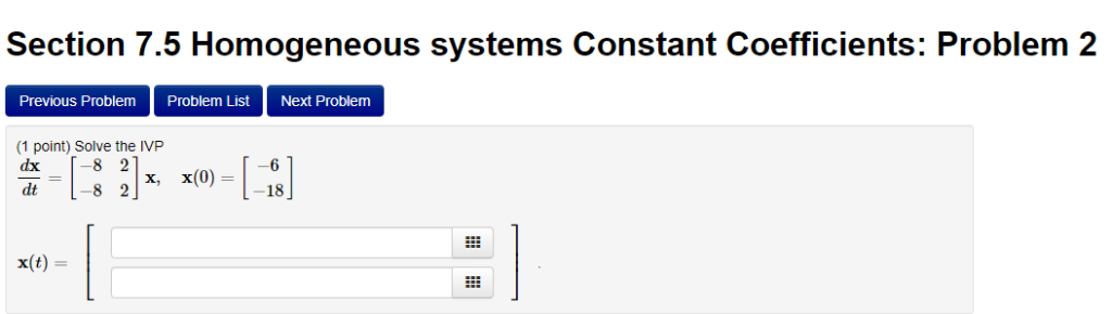 Solved Section 7.5 Homogeneous systems Constant | Chegg.com