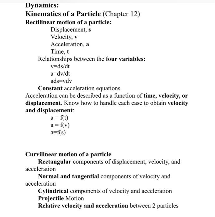 Fundamental Knowledge of Mechanics (Applies to | Chegg.com