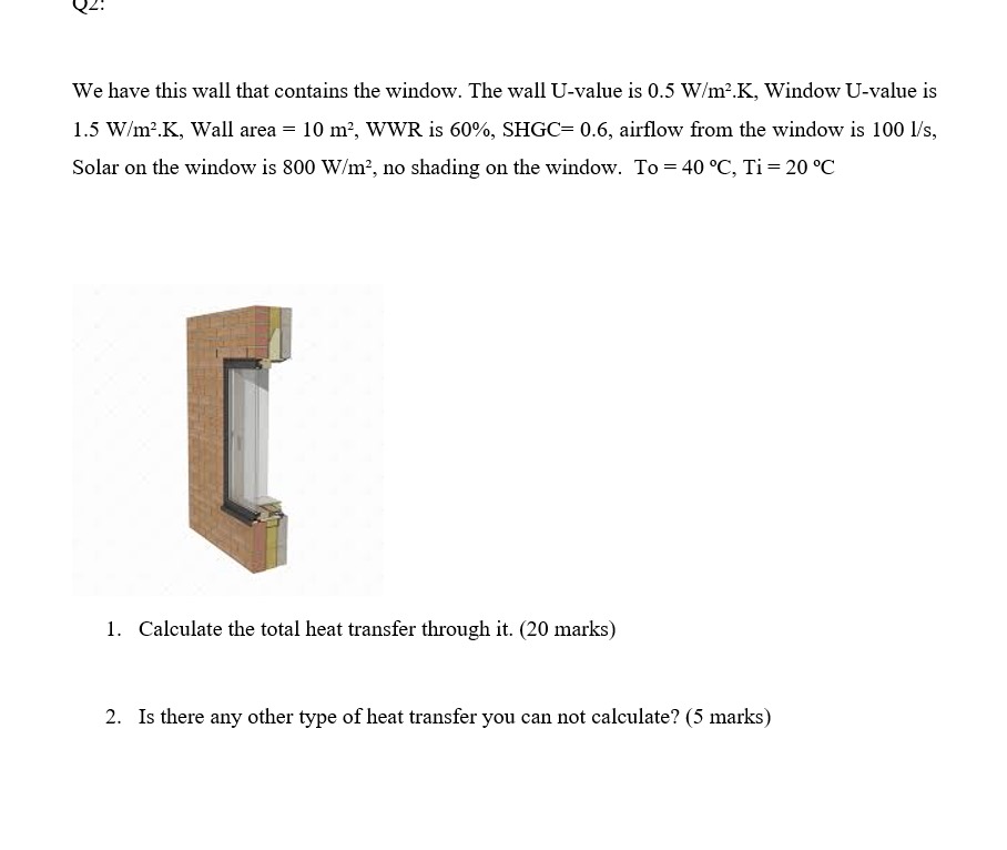 Solved We have this wall that contains the window. The wall | Chegg.com
