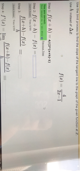 Solved Use the limit process to find the slope of the | Chegg.com