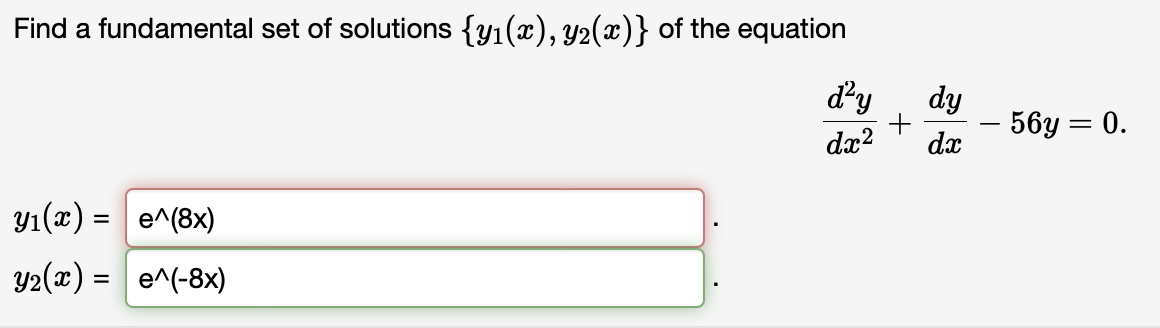 Solved Find a fundamental set of solutions {y1(x),y2(x)} of | Chegg.com