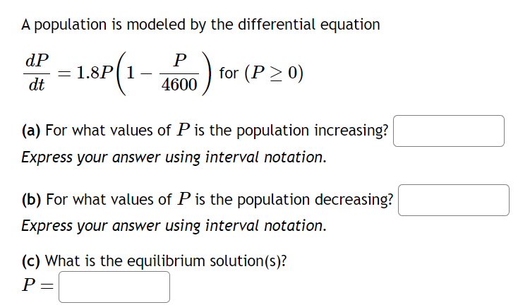 Solved A population is modeled by the differential equation | Chegg.com