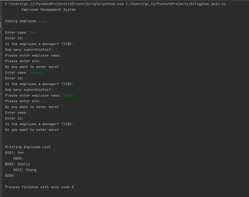 Solved Python code: Why did the name and eid not default at | Chegg.com