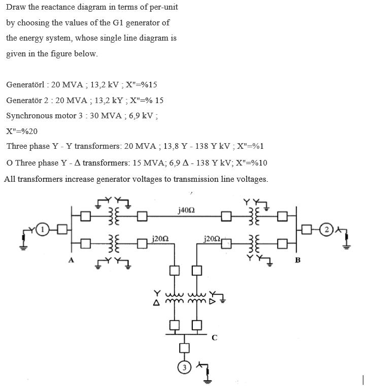 Solved Draw the reactance diagram in terms of per-unit by | Chegg.com