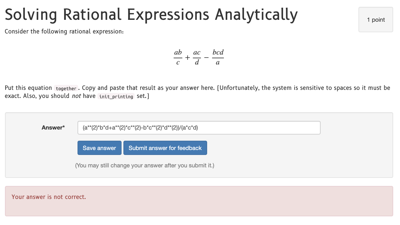 Solved Solving Rational Expressions Analytically 1 point | Chegg.com Solved Solving Rational Expressions Analytically 1 point | Chegg.com