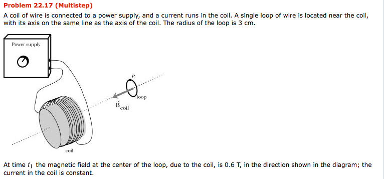 Solved Problem 22.17 (Multistep) A coil of wire is connected | Chegg.com
