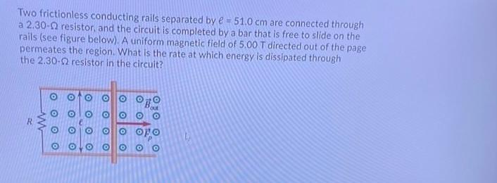 Solved Two frictionless conducting rails separated by e | Chegg.com
