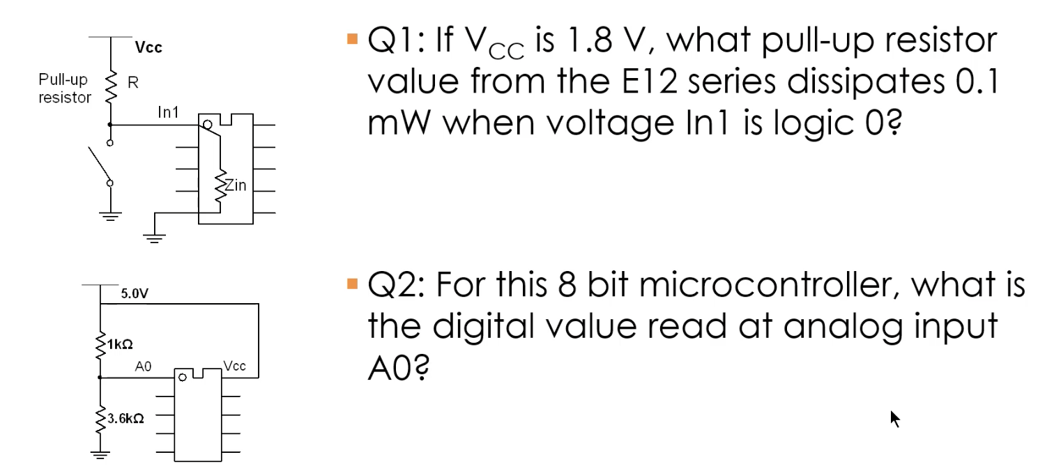 Solved Vcc Pull-up resistor R Q1: If Vcc is 1.8 V, what | Chegg.com