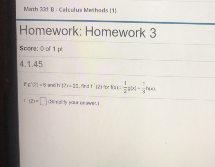 Solved Math 331 B-Calculus Methods(1) Homework: Homework 3 | Chegg.com