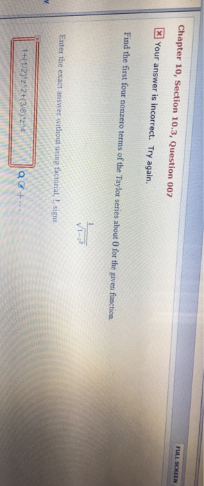 Solved Chapter 10 Section 10 3 Question 007 Your Answer Is