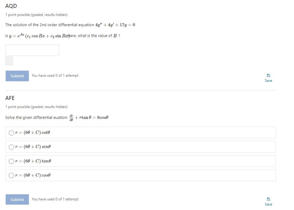 Solved AQD 1 point possible (graded, results hidden) The | Chegg.com