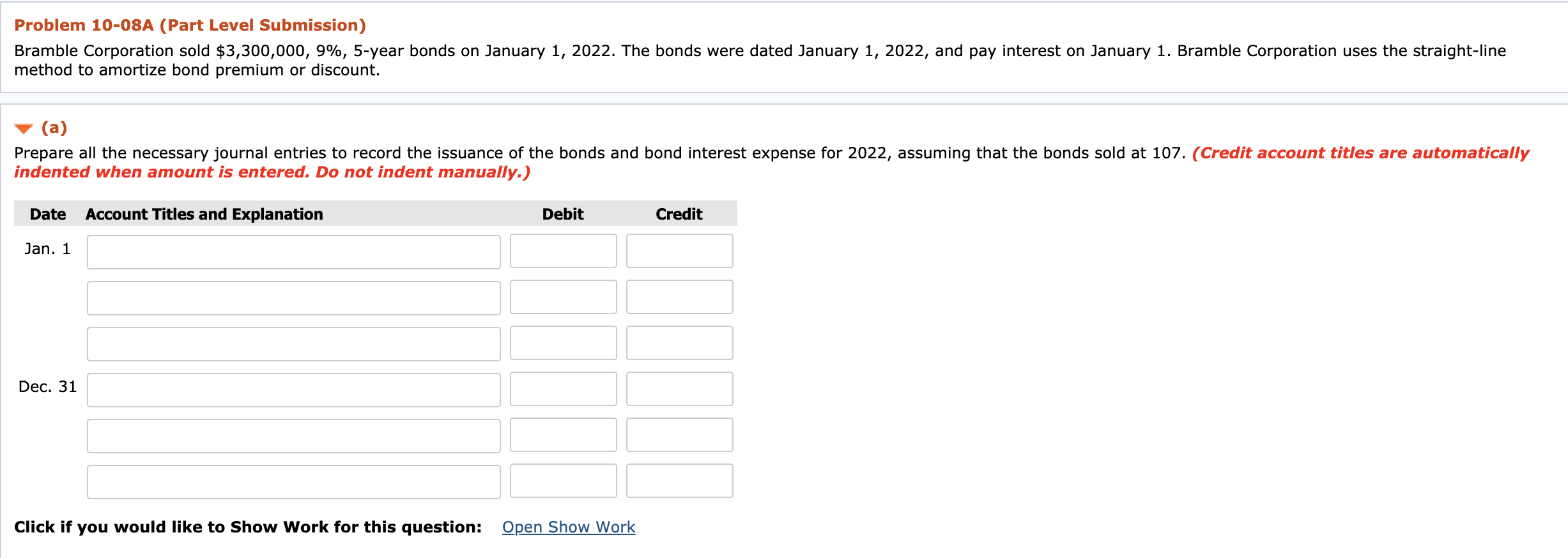 Solved Problem 10-08A (Part Level Submission) Bramble | Chegg.com