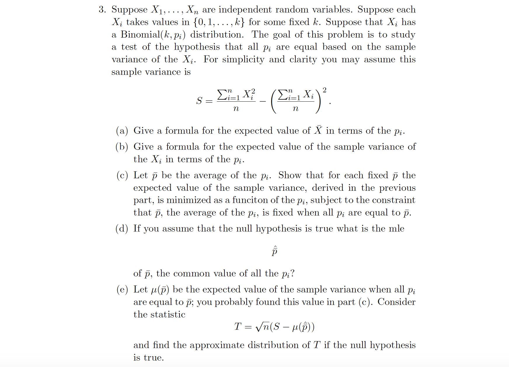 Suppose X1 … Xn Are Independent Random Variables
