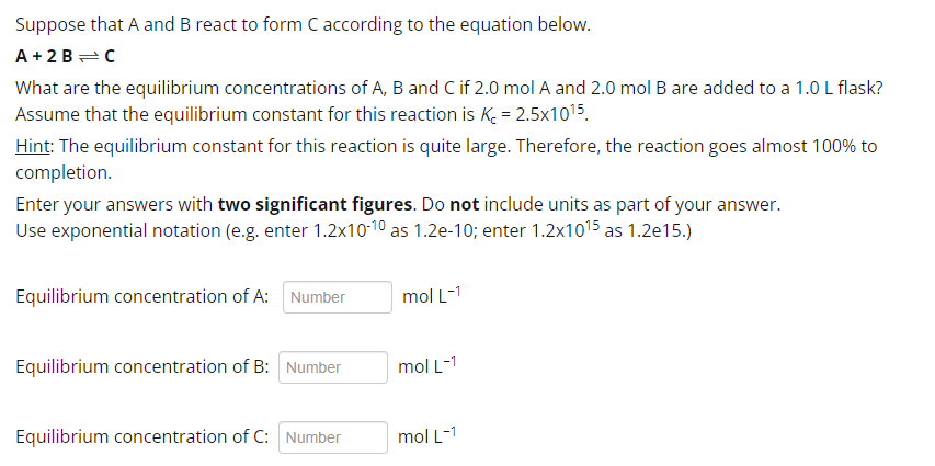 Solved Suppose that A and B react to form C according to the | Chegg.com