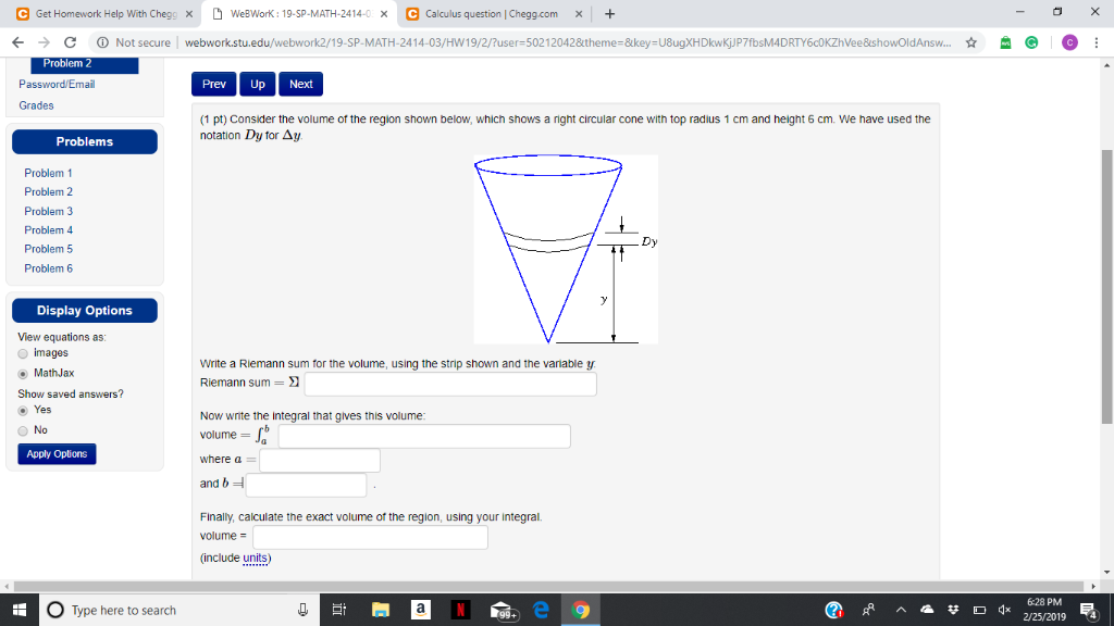 Solved e Get Homework Help With Cheg- 凸 WeBWorK: | Chegg.com